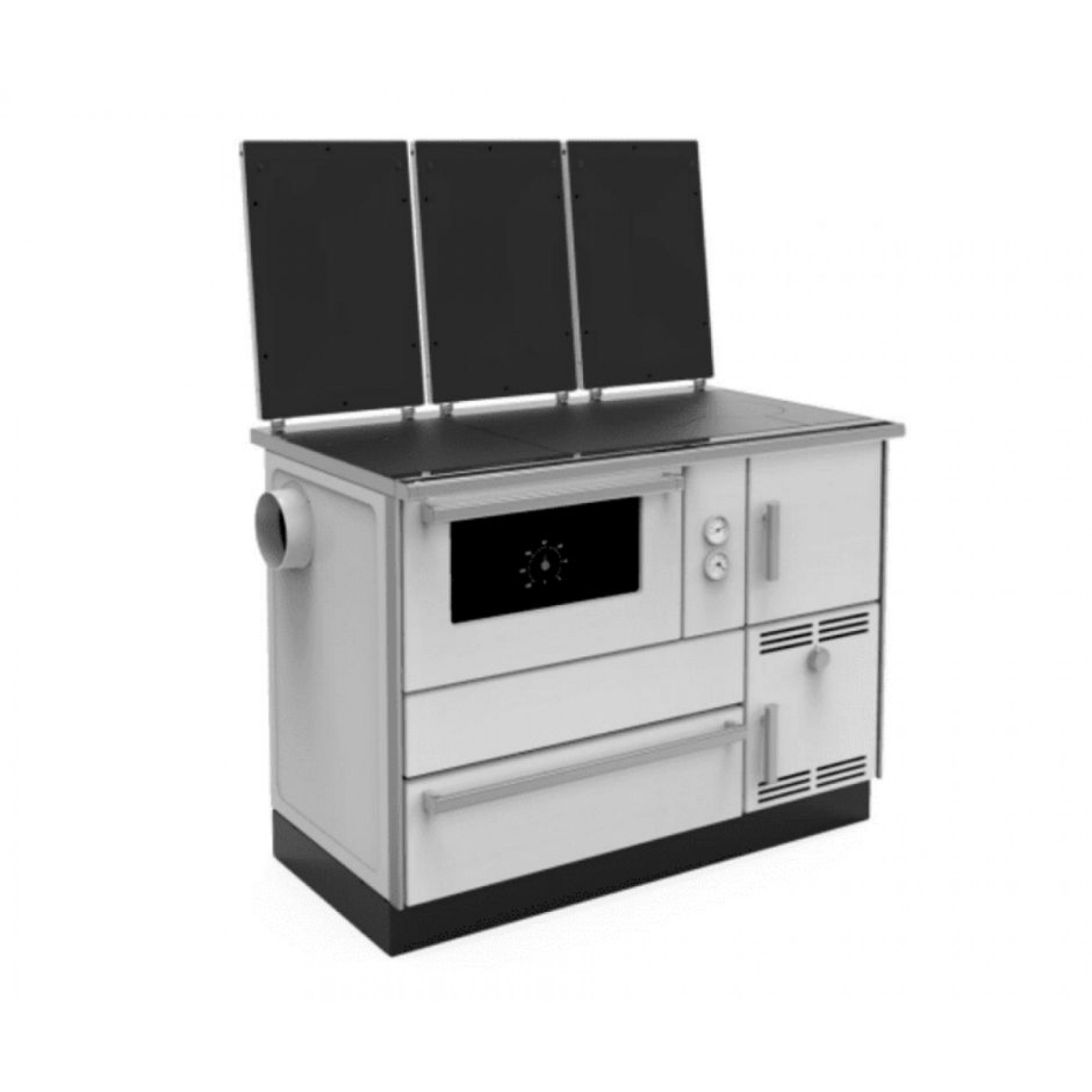 Wood cooker stove with back boiler Alfa Plam Alfa Term 35 White, 32kW ...