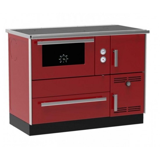 Wood cooker stove with back boiler Alfa Plam Alfa Term 35 Red, 32kW ...