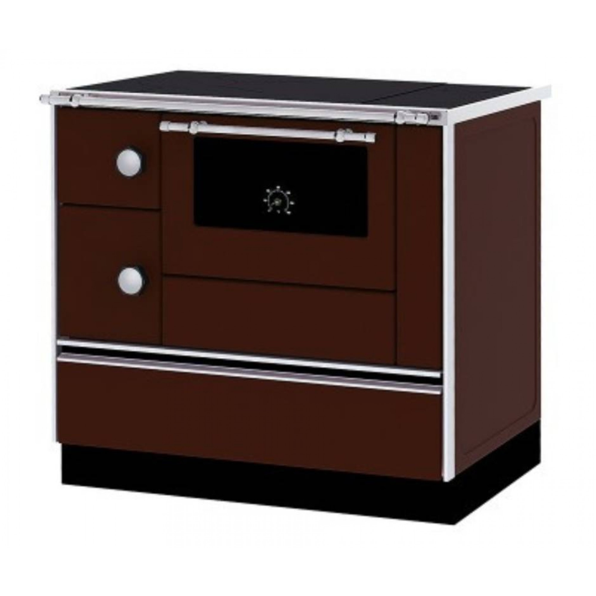 Wood cooker stove Alfa Plam Alfa 90 H Favorit Brown Right, 6.4kW – Best ...