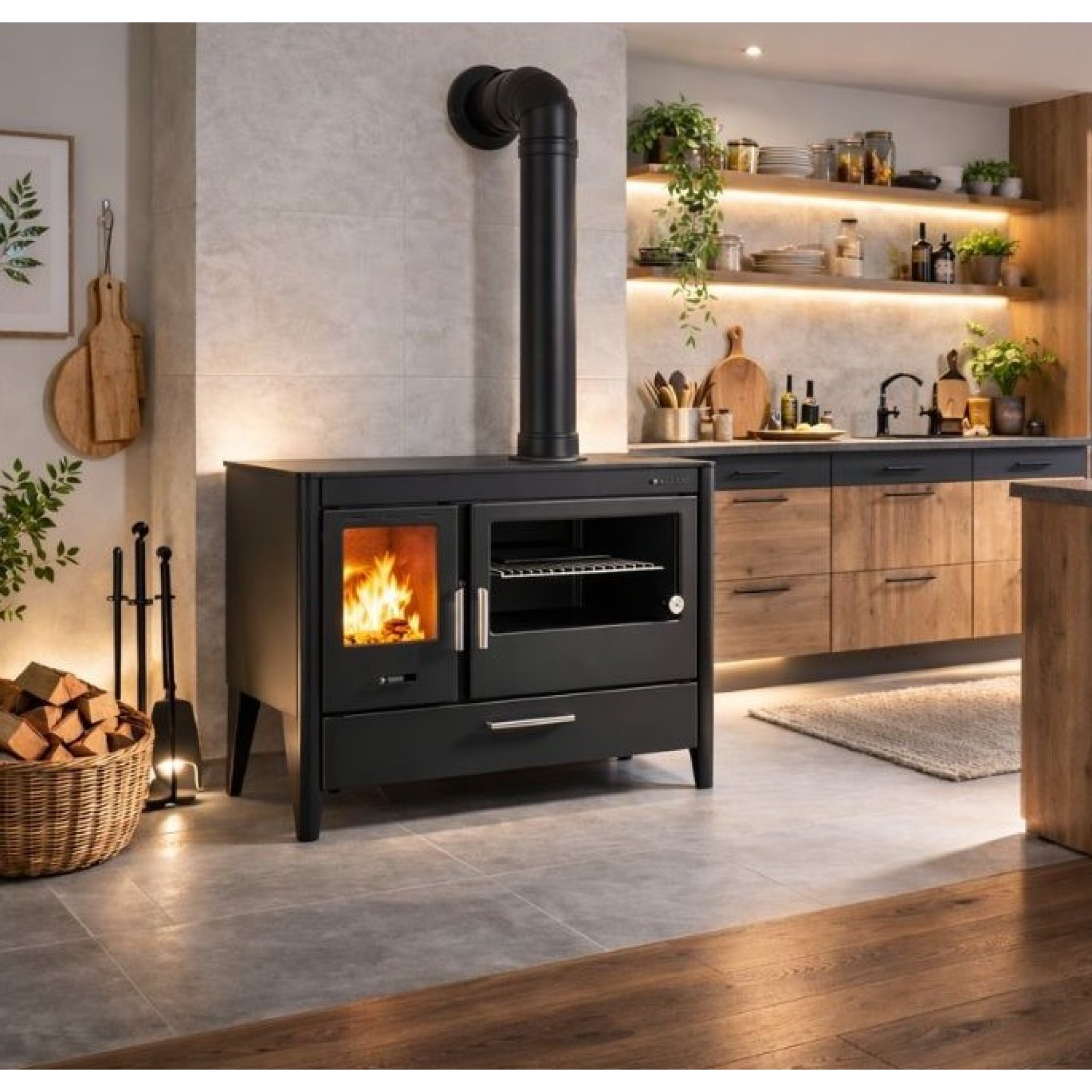 Wood cooker stove Velmora Fire ATS ΜΑSΙΝΑ PLUS 500, 11.2kW – Best Price ...