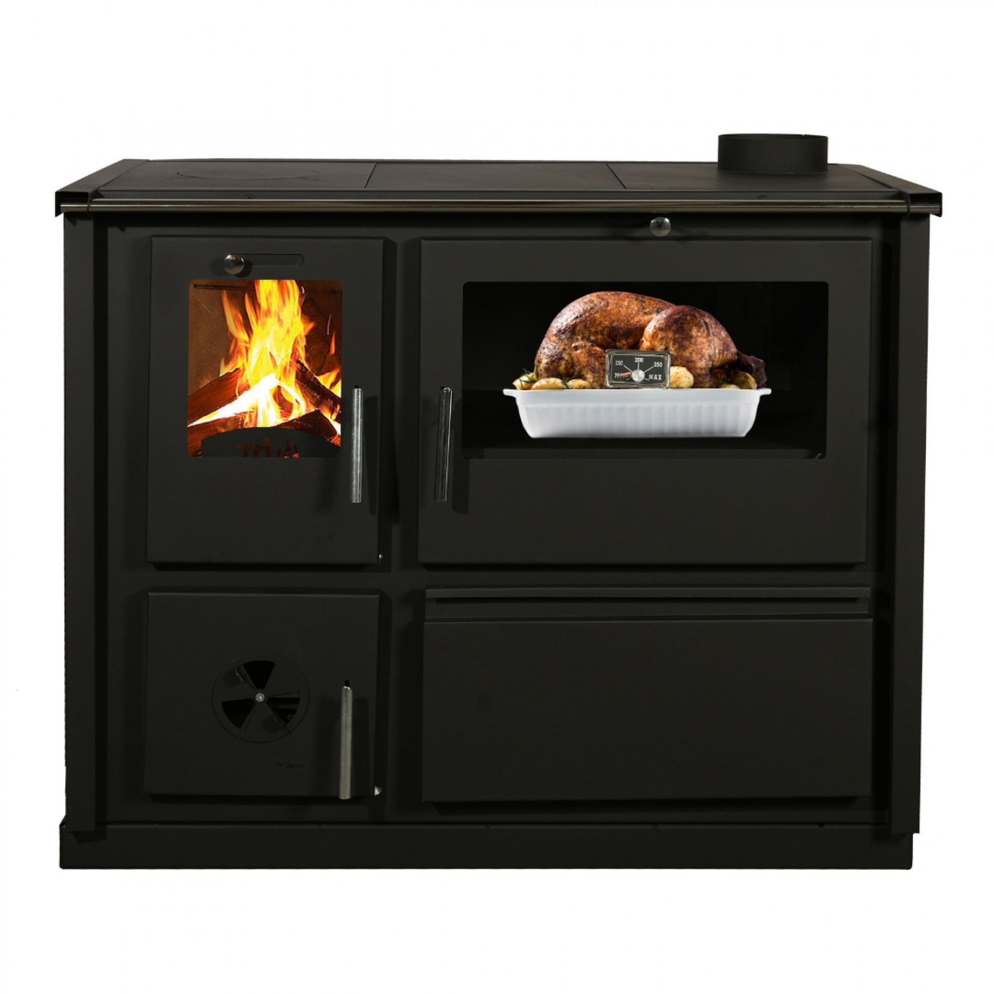 Wood cooker stove with back boiler Horvat Polar HTTE 28 kW – Best Price ...