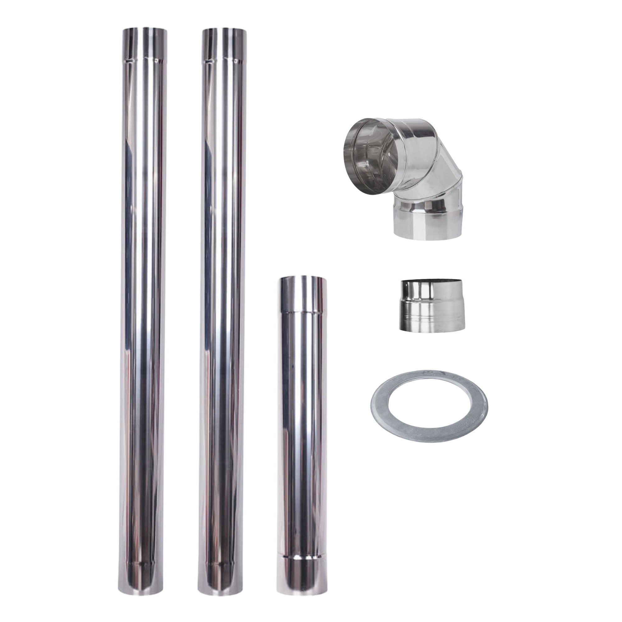 Flue kit for wood burning stove, Stainless steel AISI 304, Ф130-Ф150 ...