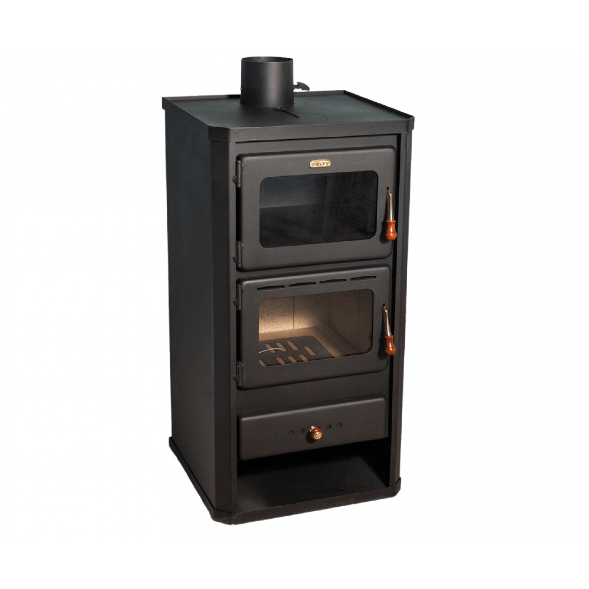 Wood burning stove with oven Prity FM 12,1kW, Log | Balkanenergy.net