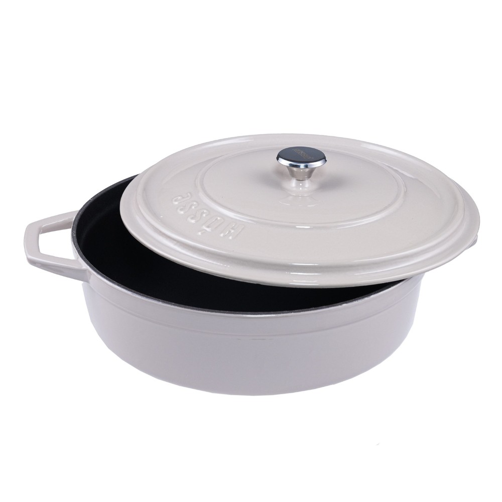 Cast iron shallow pot Solagio, Ivory, Ф28 – Best Price & Free Delivery ...