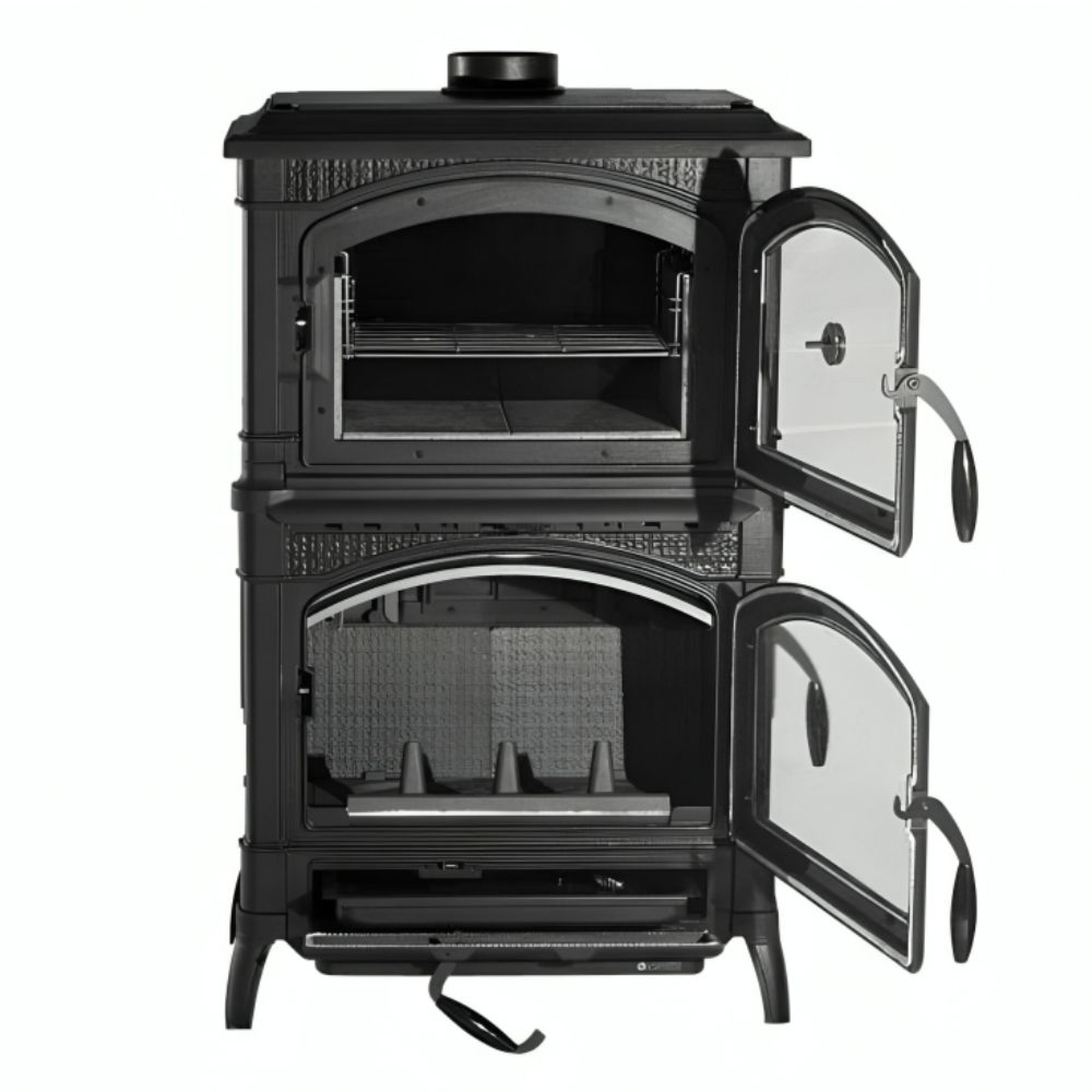 Italian cast iron wood burning stove with oven La Nordica Isotta Forno ...