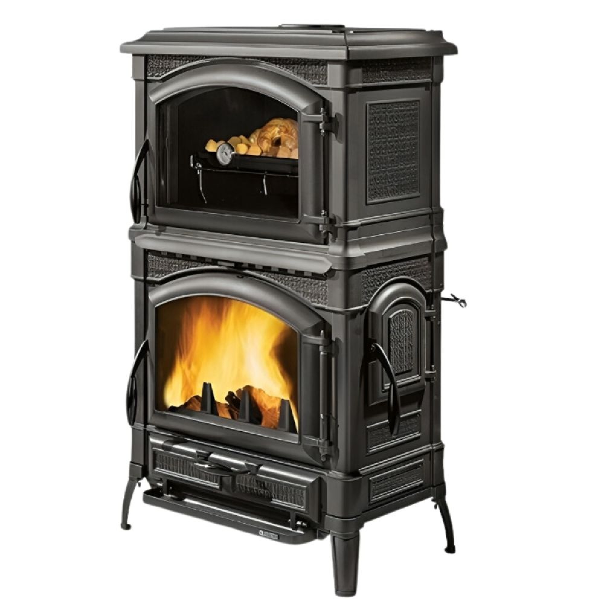 Italian cast iron wood burning stove with oven La Nordica Isotta Forno ...