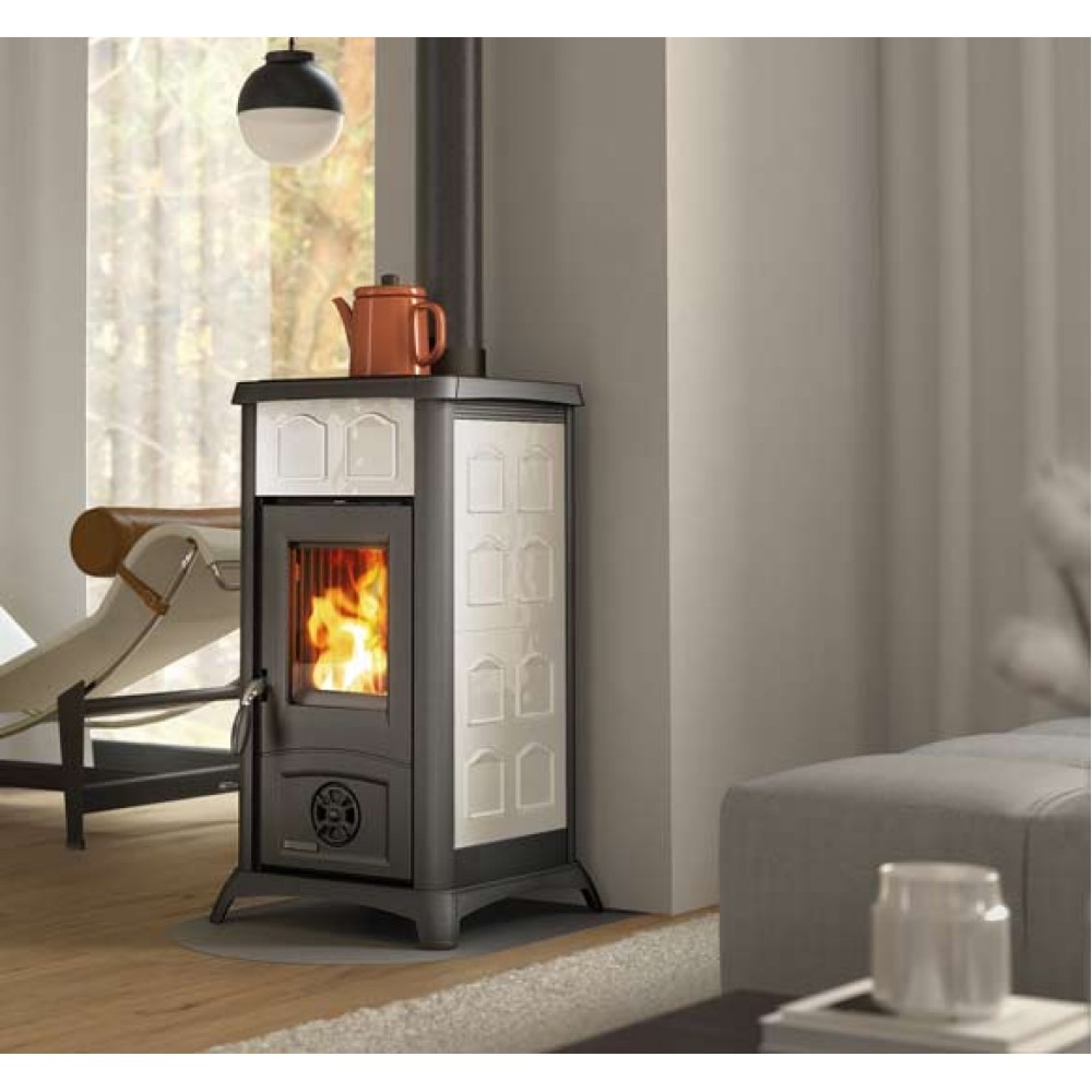 ᐉ Italian wood burning stove La Nordica Gemma White, 6kW – Top Prices ...