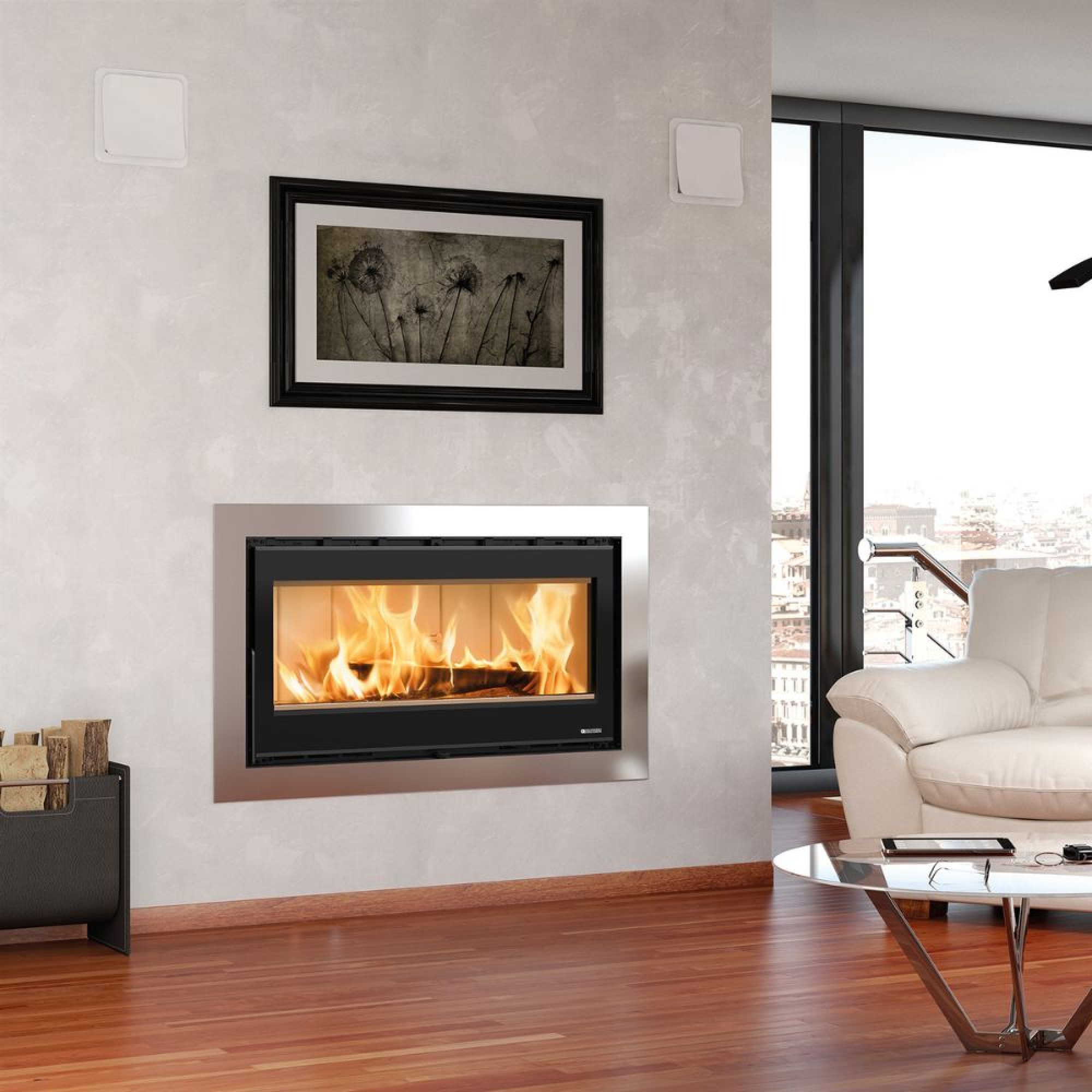 ᐉ Italian cast iron wood burning fireplace La Nordica Inserto 100 Wide, 8.1kW – Top Prices ...