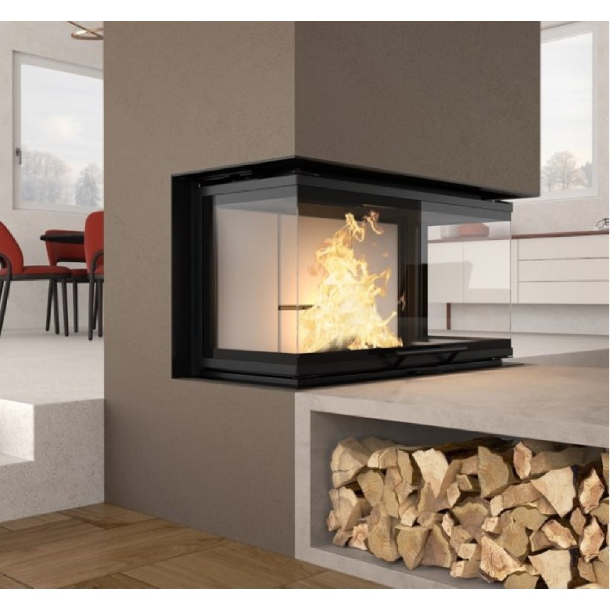 ᐉ Italian cast iron wood burning fireplace La Nordica Monoblocco 3LC, 12.0kW – Top Prices ...