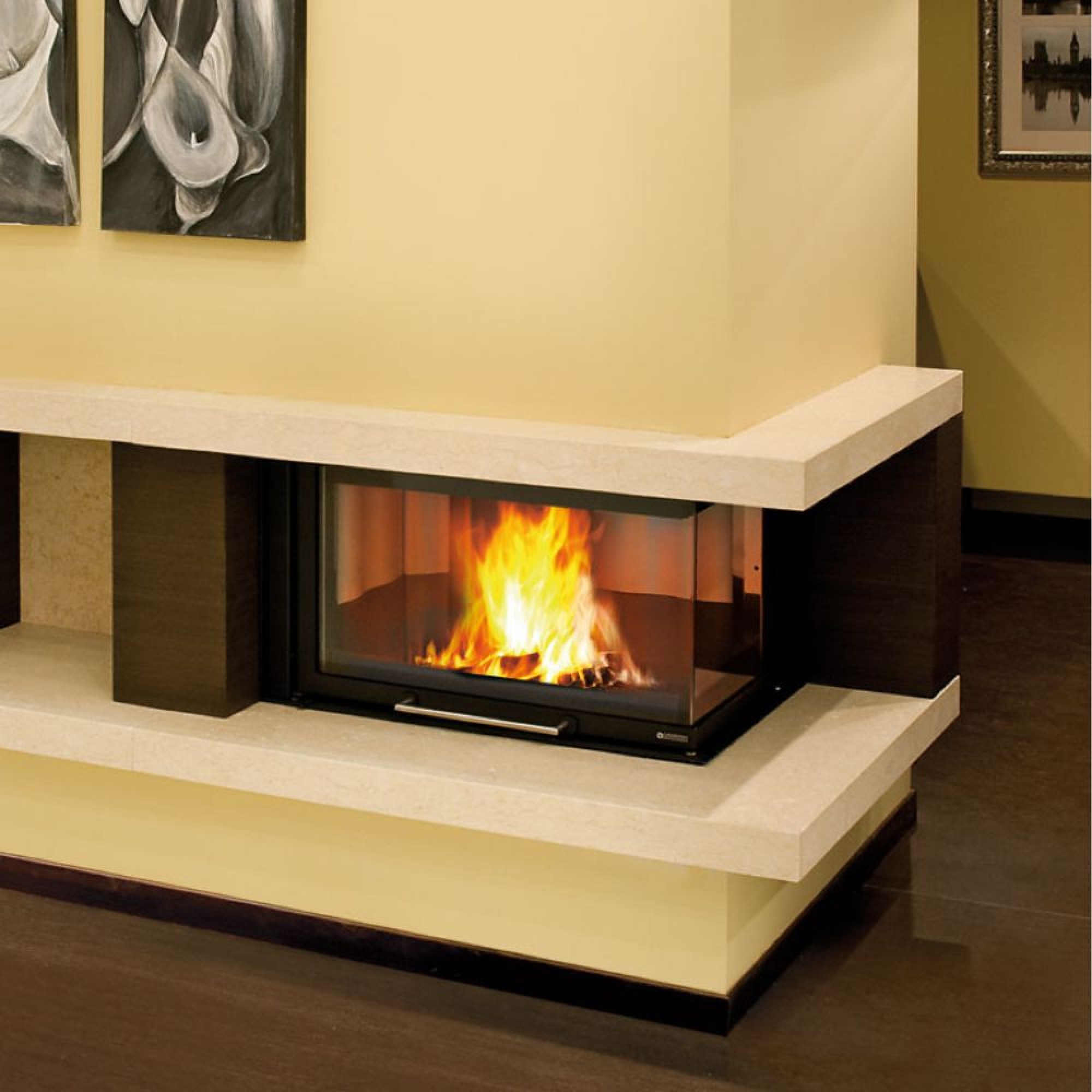 ᐉ Italian cast iron wood burning fireplace La Nordica Monoblocco 800 Angolo right, 10.0kW – Top ...