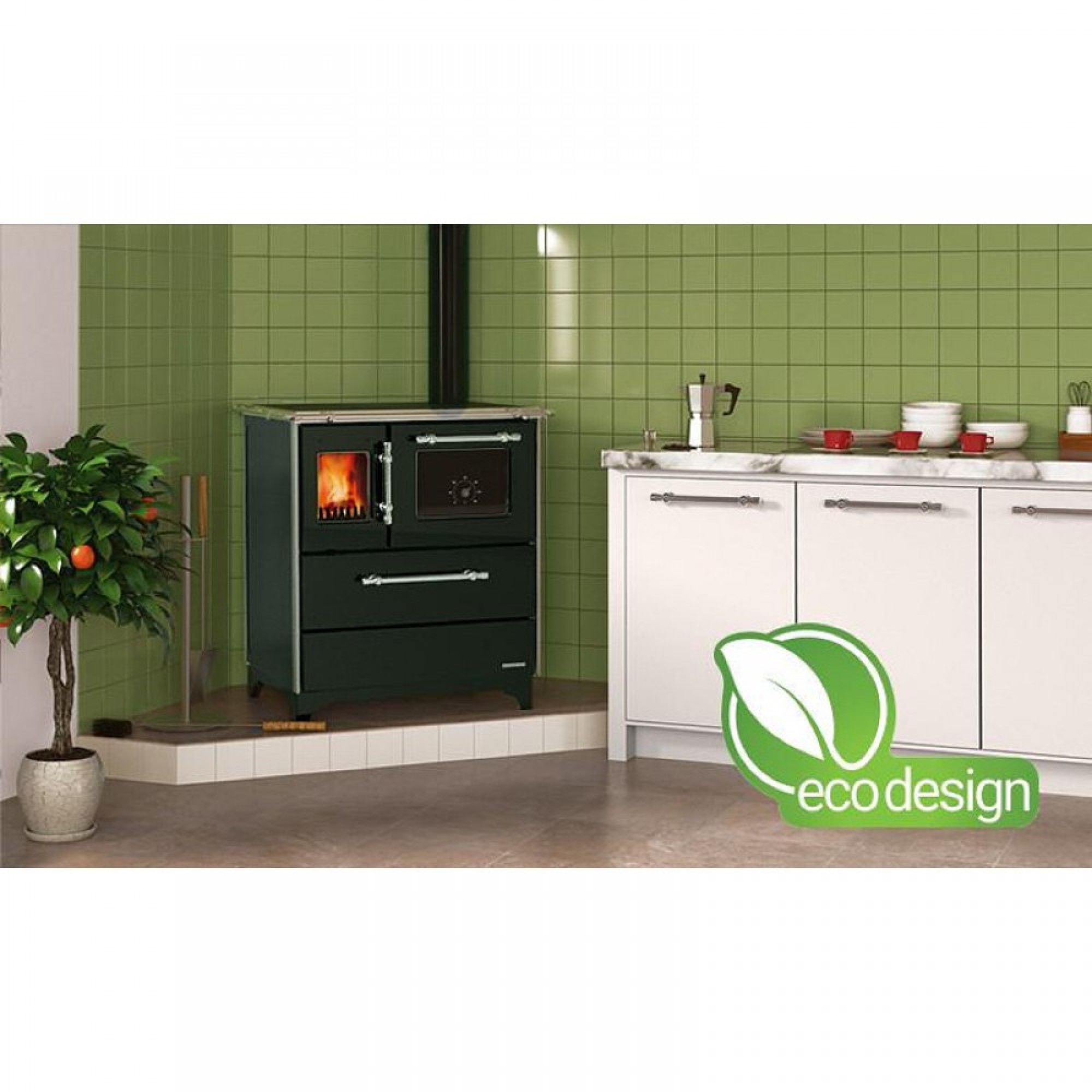 ᐉ Wood cooker stove Alfa Plam Donna 70 Anthracite Right, 5kW – Top Prices | BalkanEnergy.NET