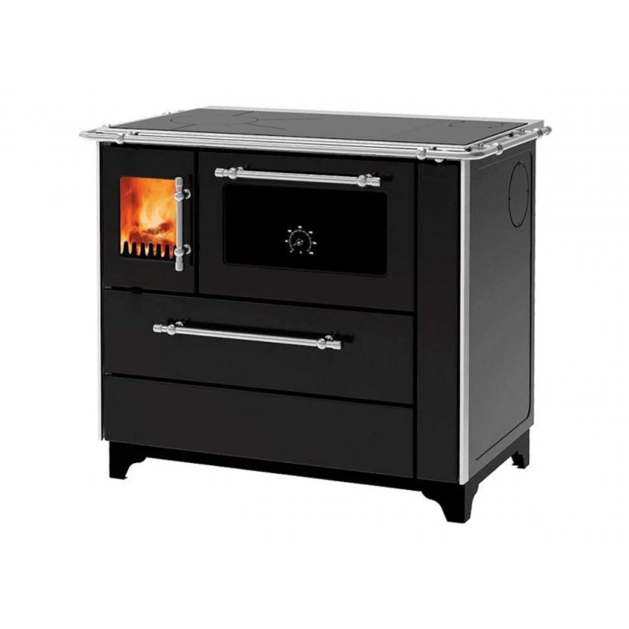 ᐉ Wood cooker stove Alfa Plam Donna 90 Anthracite, 5kW – Top Prices | BalkanEnergy.NET