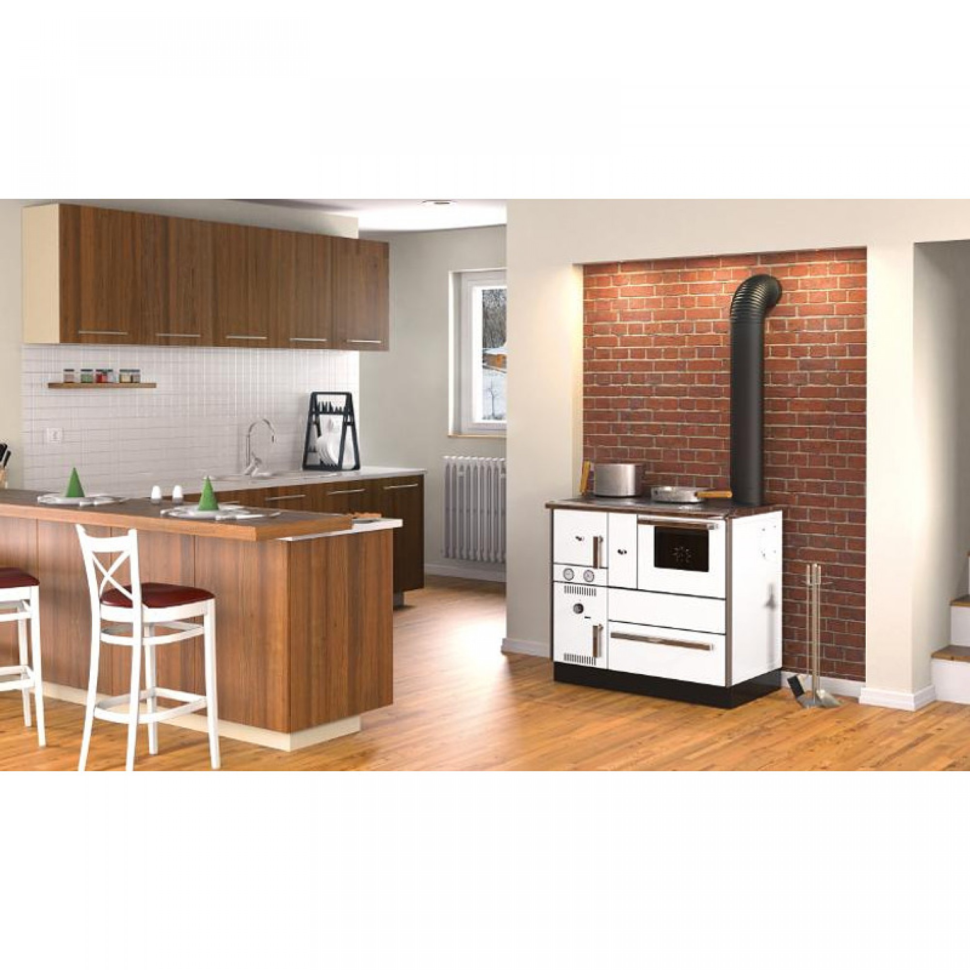 ᐉ Wood cooker stove with back boiler Alfa Plam Alfa Term 27 White, 27.56kW – Top Prices ...