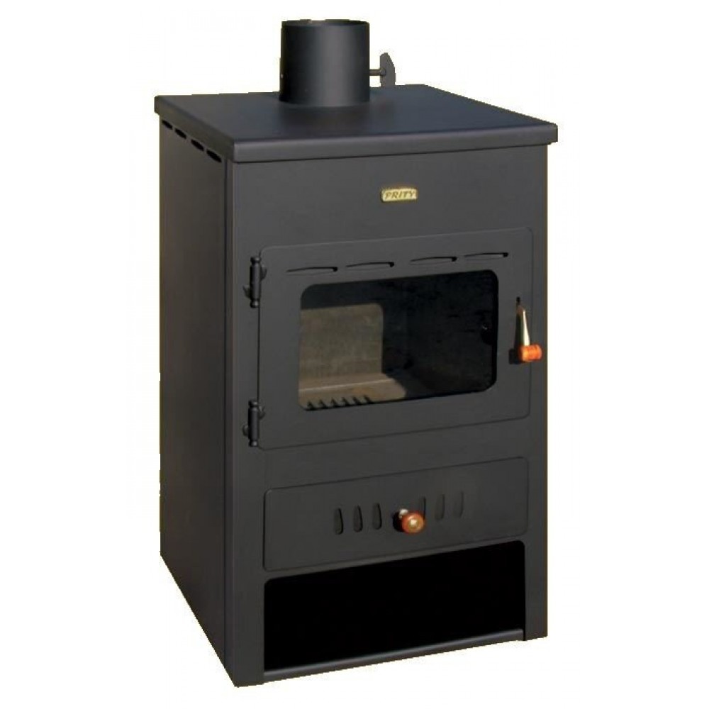 5kw Log Burner Wood Burning Stove Oven Cooker Back Boiler Woodburner ...