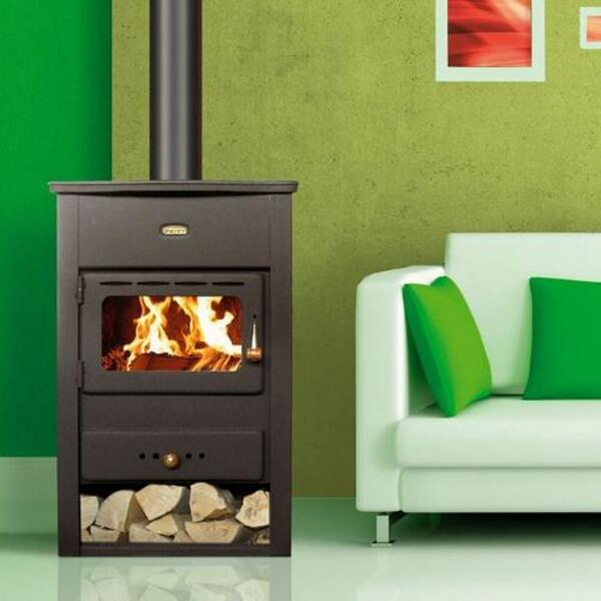 Wood burning stove Prity K1, 9,5kW, Log | Balkanenergy.net