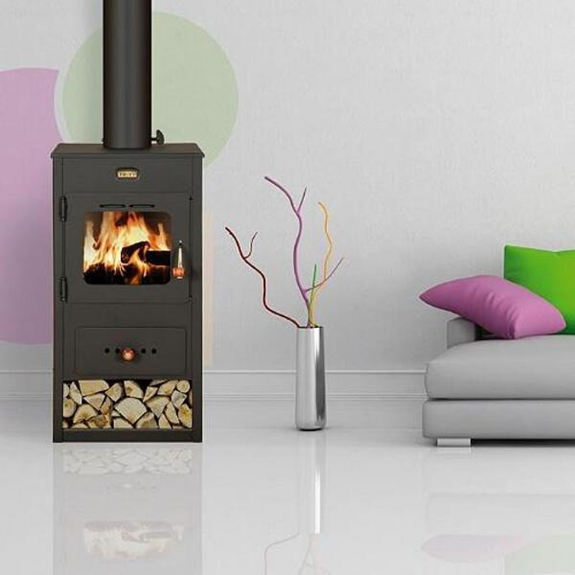 Wood burning stove Prity K1 Optima 9.5kW, Log | Balkanenergy.net