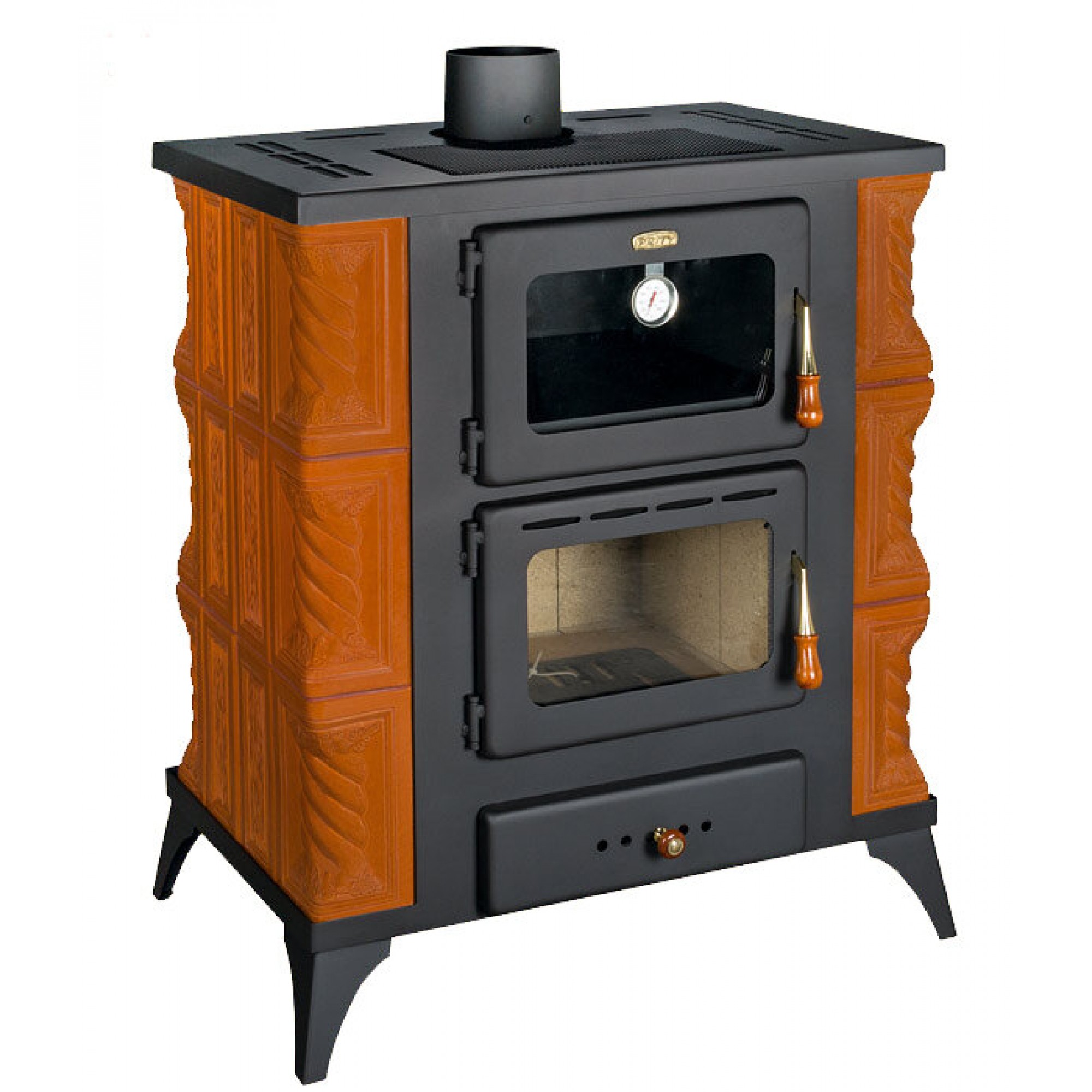 Wood burning stove with oven Prity FMS RK 12kW, Log – Best Price & Free ...