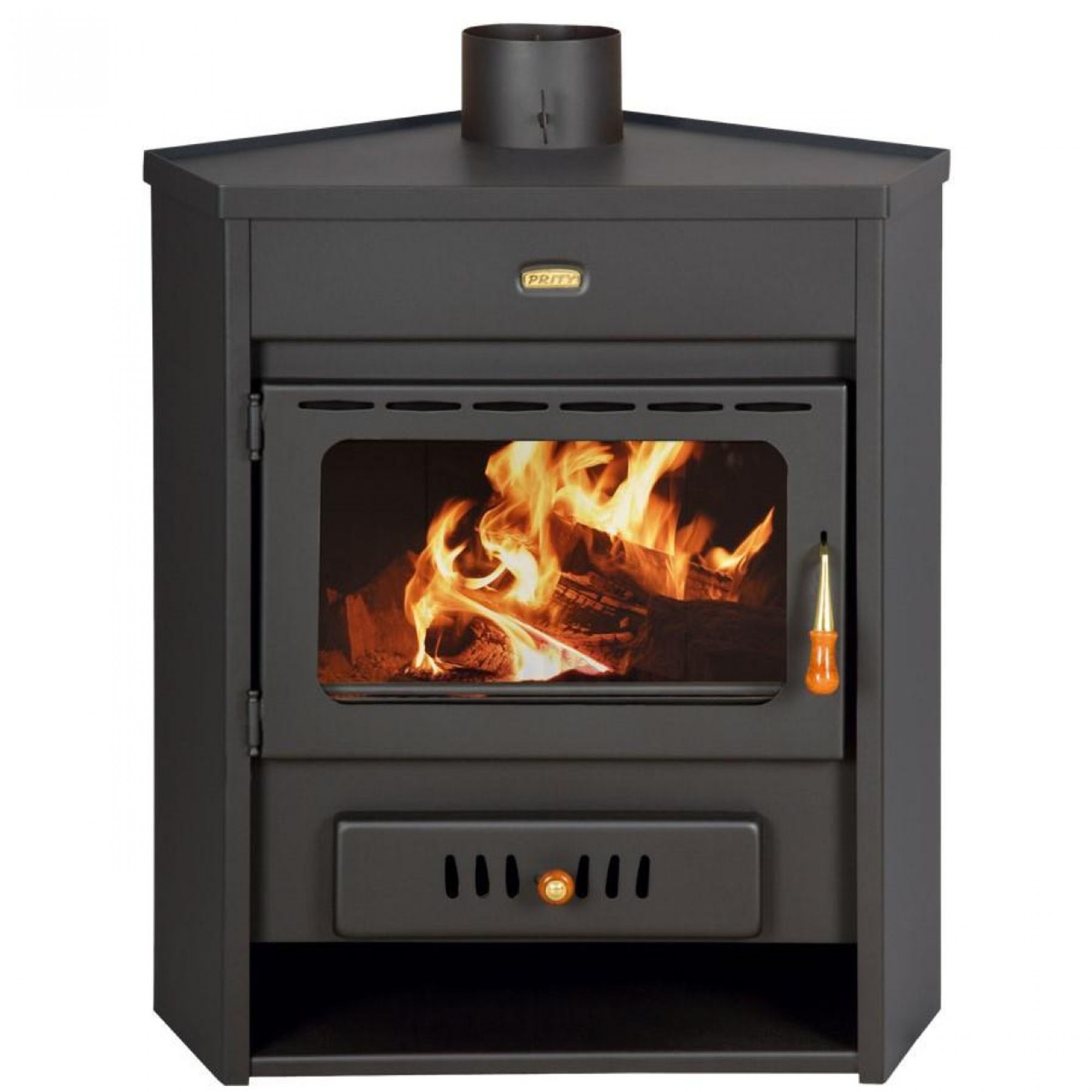 ᐉ Wood burning stove with back boiler Prity AM W12, 7.3kW – Top Prices ...