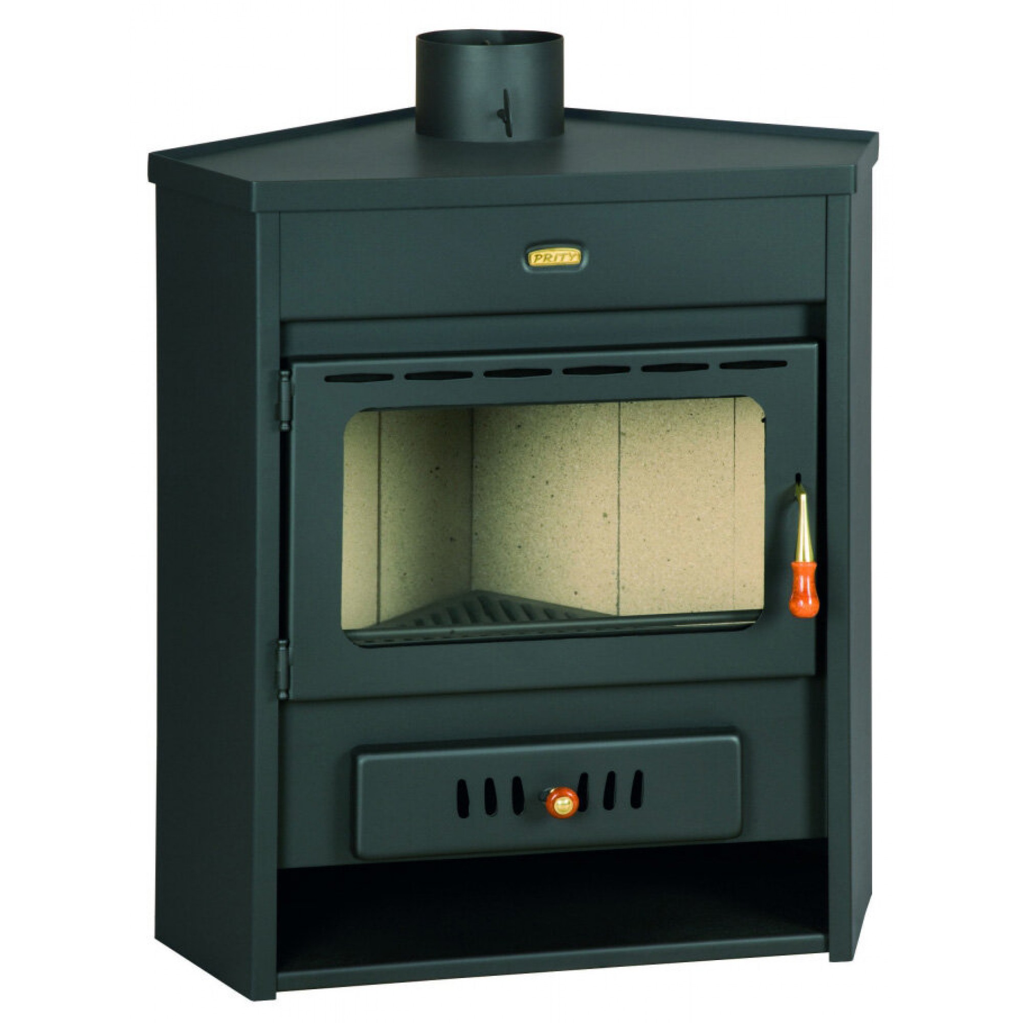 ᐉ Wood burning stove with back boiler Prity AM W12, 7.3kW – Top Prices | BalkanEnergy.NET