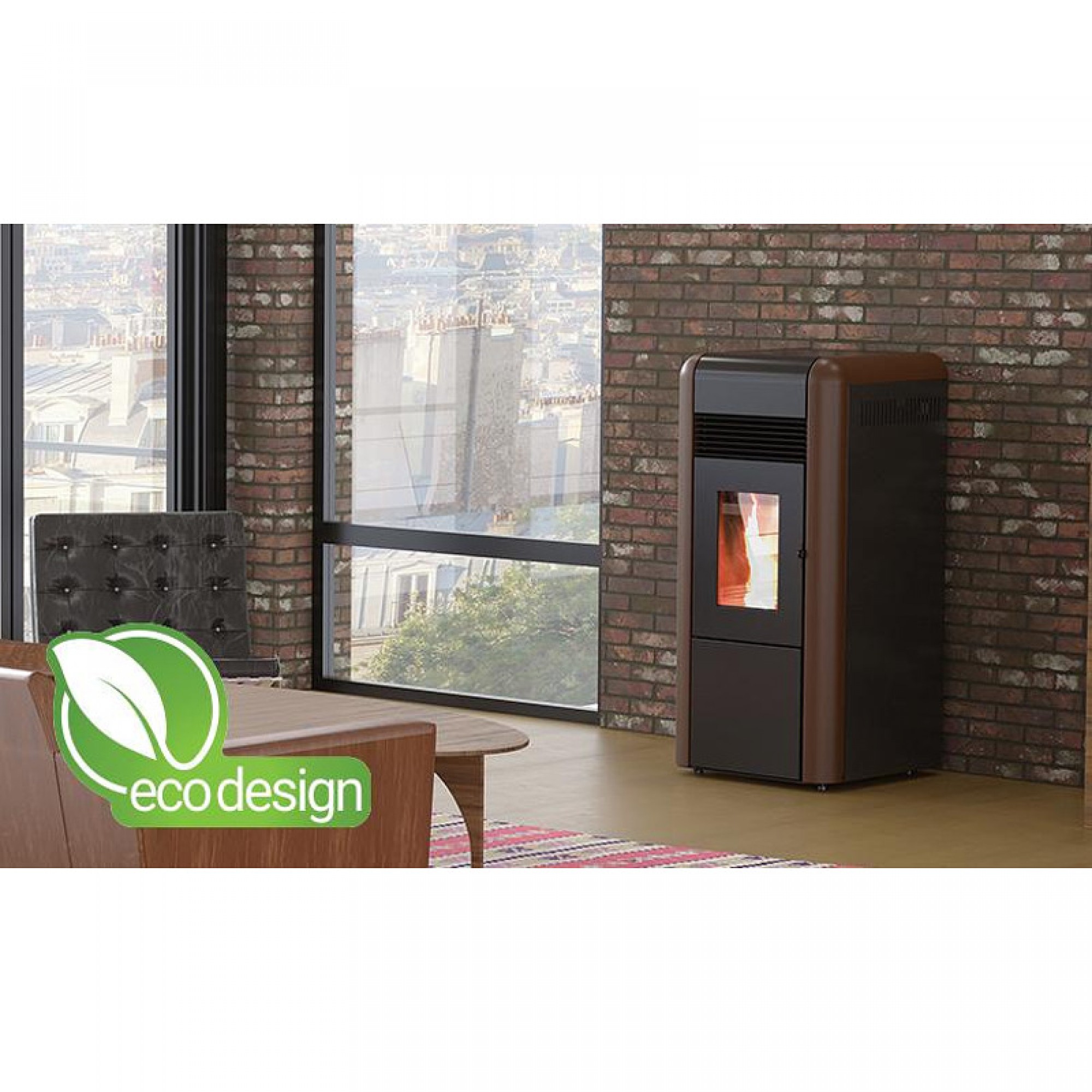 ᐉ Pellet stove with back boiler Alfa Plam Dino Brown, 17kW – Top Prices ...