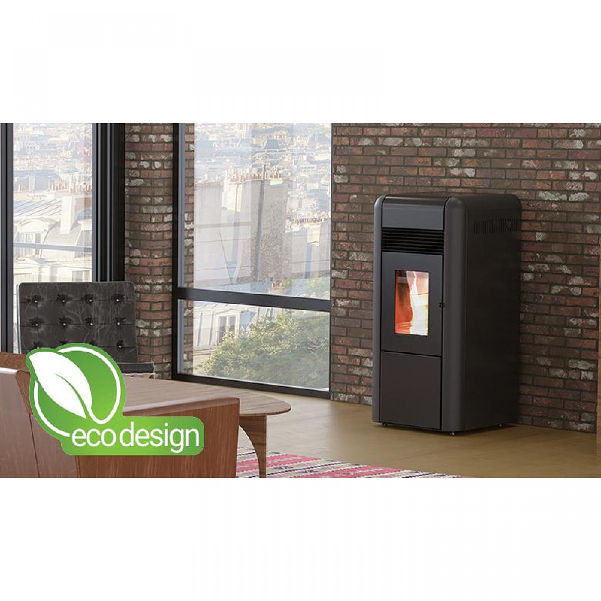 ᐉ Pellet stove with back boiler Alfa Plam Dino 27 Black, 27kW – Top ...