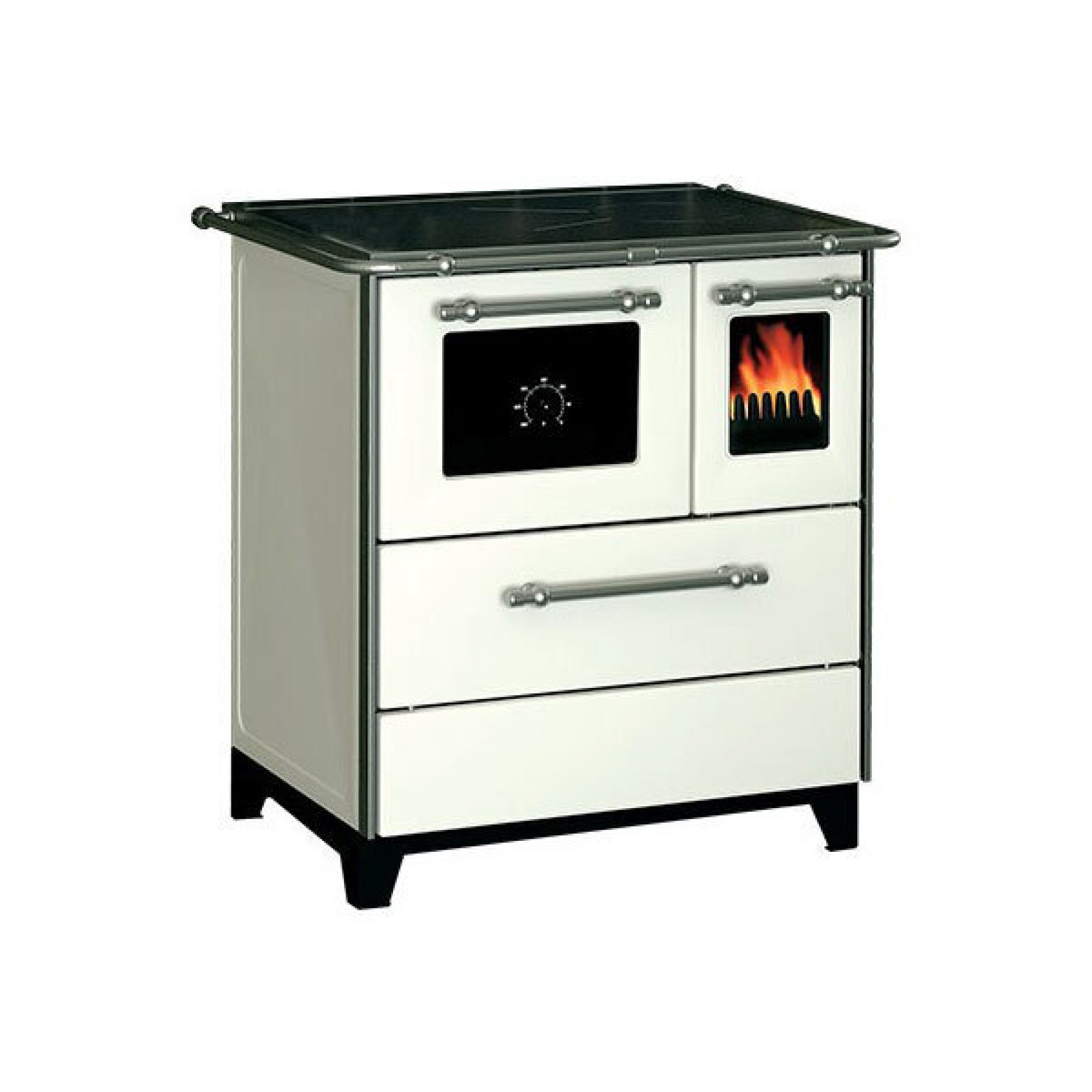 ᐉ Wood cooker stove Alfa Plam Donna 70 White, 5kW – Top Prices | BalkanEnergy.NET