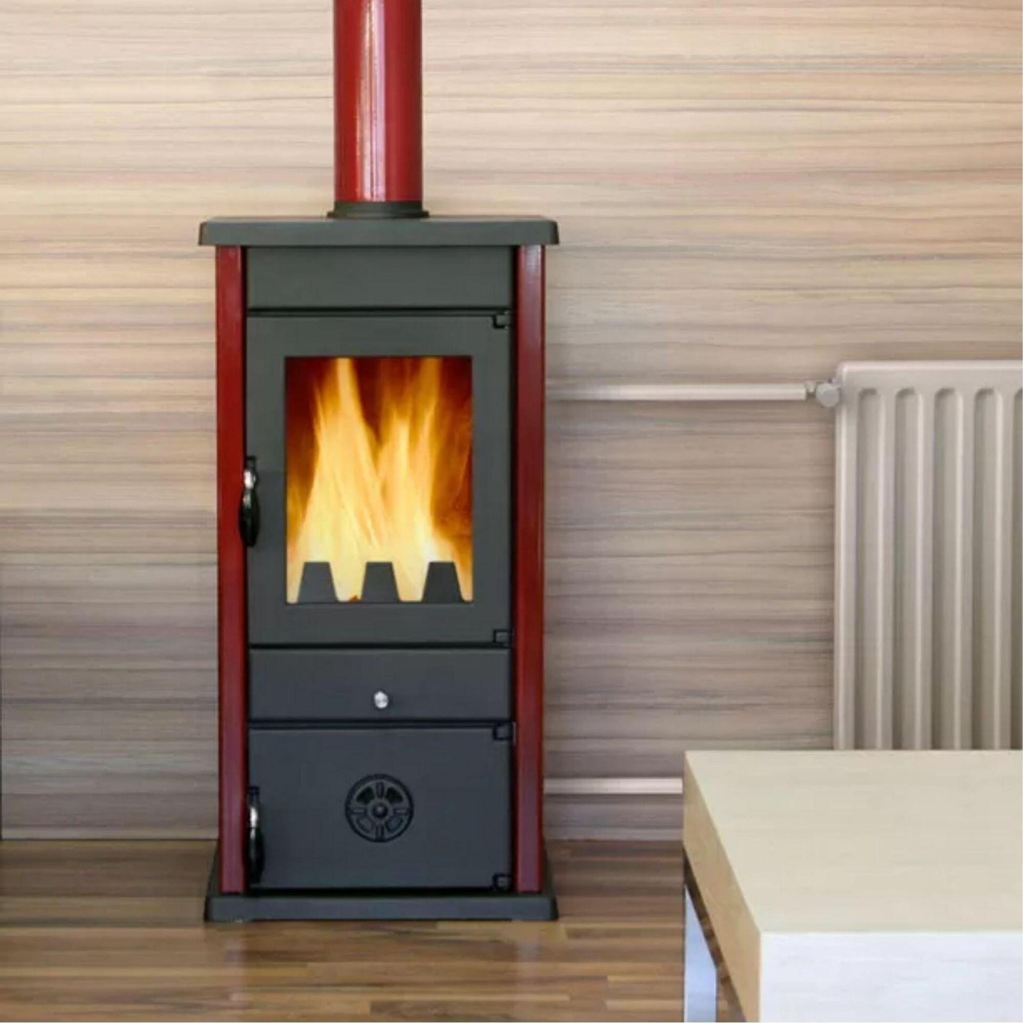 Wood burning stove MBS Vesta 10kW Red, Log – Best Price & Free Delivery ...