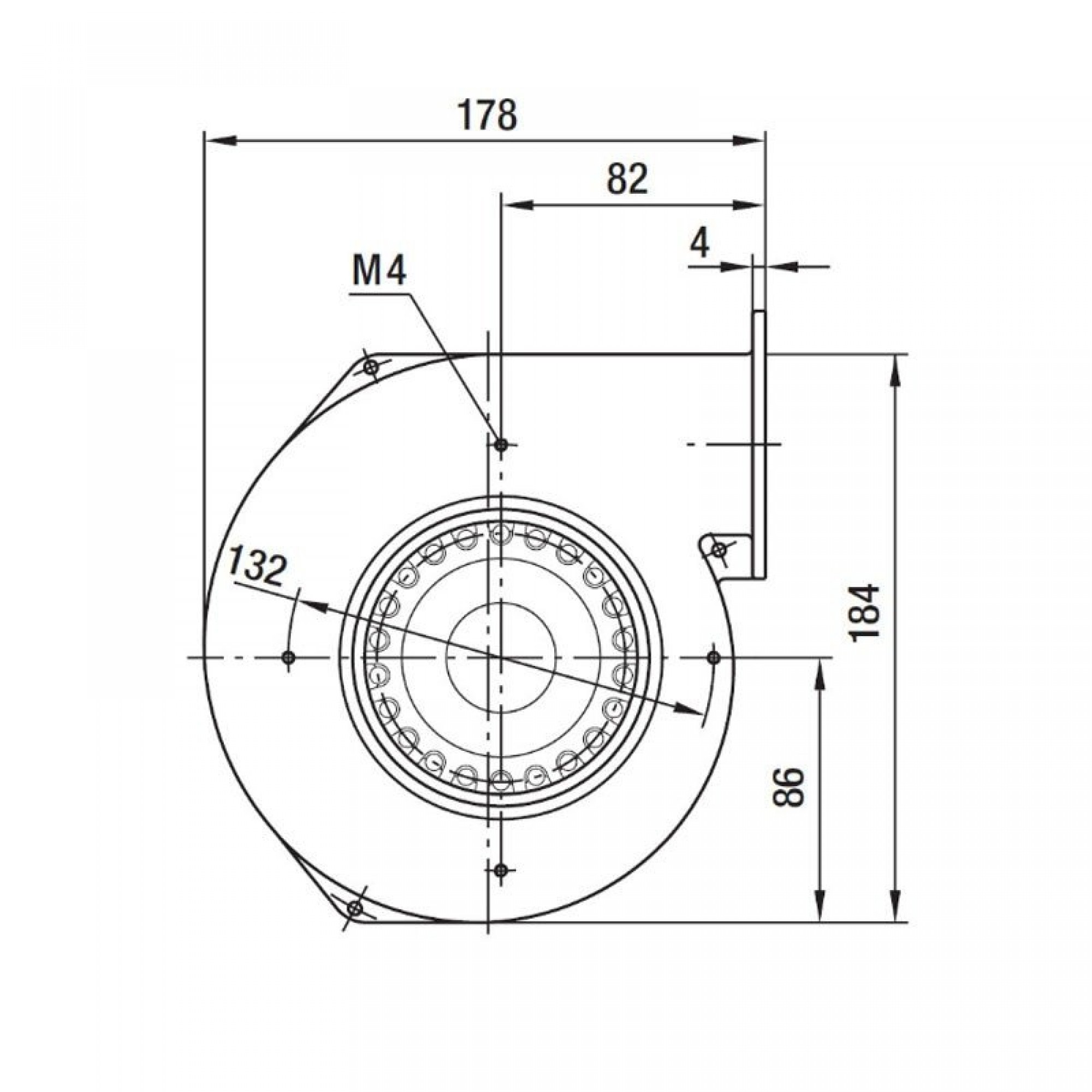 Centrifugal fan EBM for pellet stoves Clam, flow 265 m³/h ...