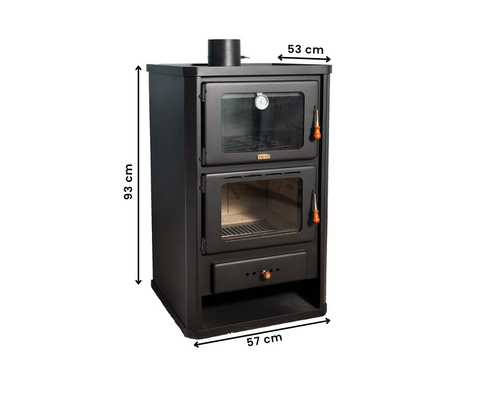 Wood burning stove with oven Prity FG 14.2kW, Log | Balkanenergy.net