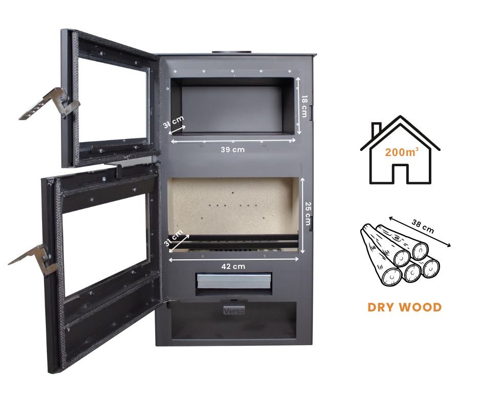 ᐉ Wood burning stove with oven Verso F, 9 kW – Top Prices ...