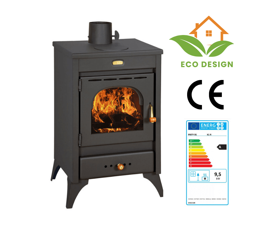 Wood burning stove Prity K1 R 9.5kW, Log | Balkanenergy.net
